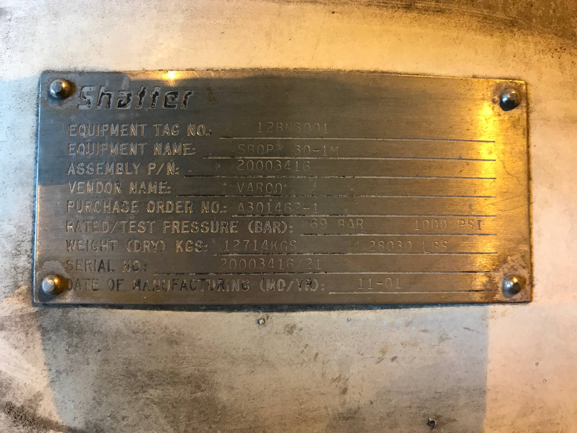 30" Spherical BOP, Diverter BOP - 1000 psi Sale Only - Listing ID: UL-05225